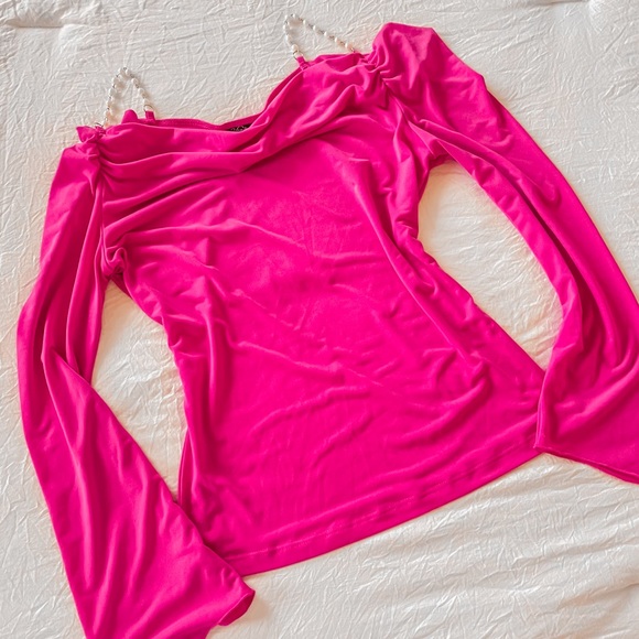 Vintage | Tops | Vintage Vanity Y2k Off Shoulder Pearl Barbie Hot Pink ...